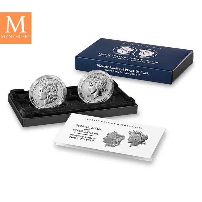 USA 2024 Morgan and Peace Dollar Two-Coin Reverse Proof Set