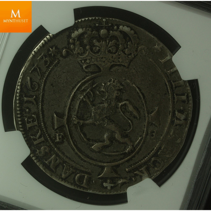 4 mark 1673 NGC gradert AU50